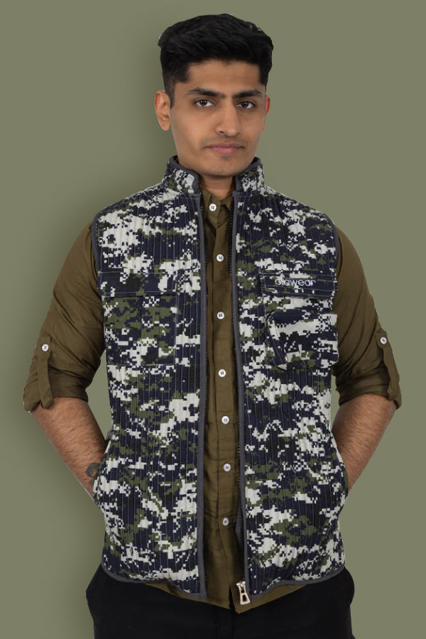 Sariska Quilted Unisex Half Jacket - Camouflage – Clawear